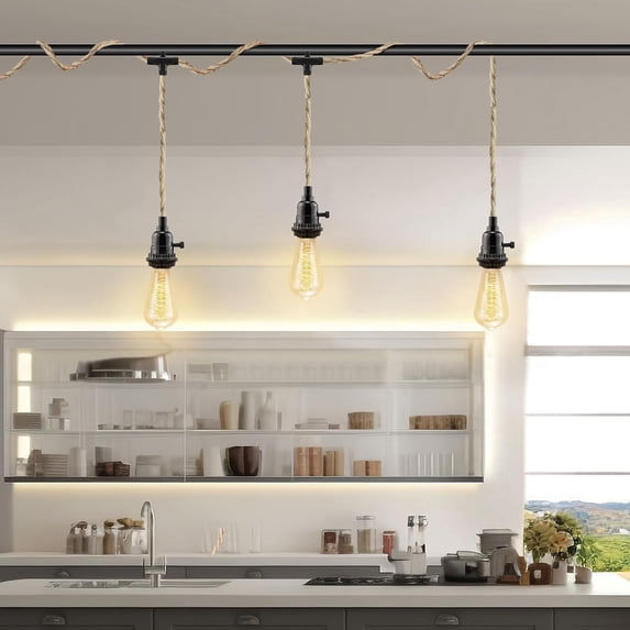 SHIQI-3 Light Plug in Pendant Light Cord, 25FT Hanging Lights with Plug ...