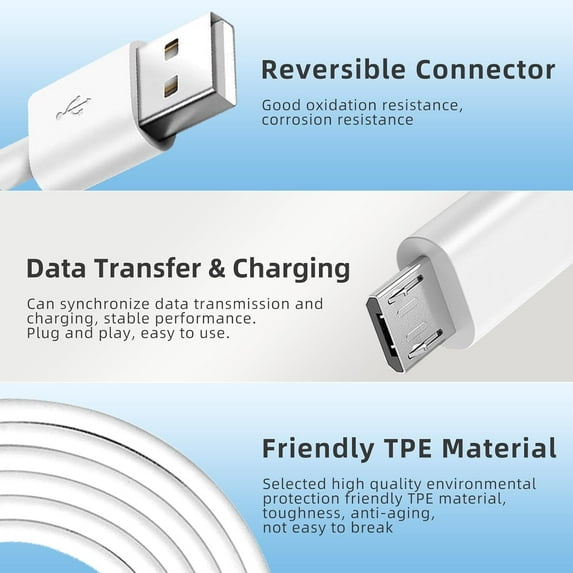 SHIQI-3 Pack 10ft QC3.0 Quick Charger for Arlo Pro 2, Pro, Go, Q, Eufy ...