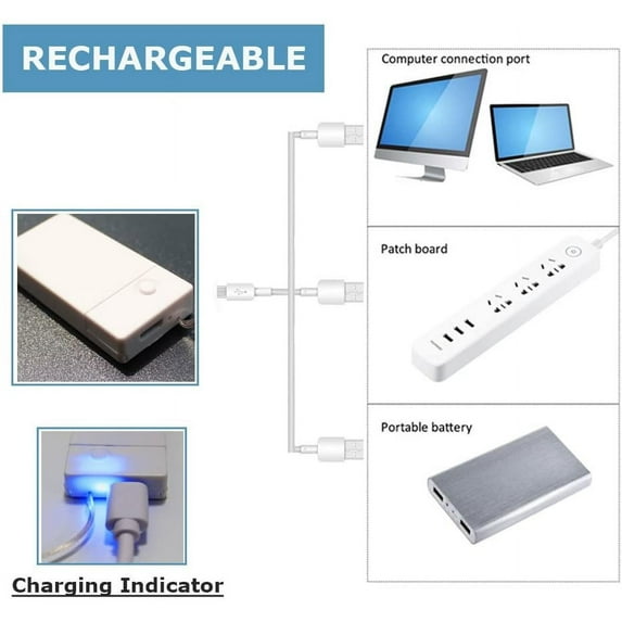 SHIQI-3 Pack Rechargeable String Fairy Lights 10ft 30 LED, 4 Modes ...