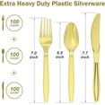 SHIQI-300 Count Extra Heavy Duty Gold Plastic Silverware, 100 Forks ...
