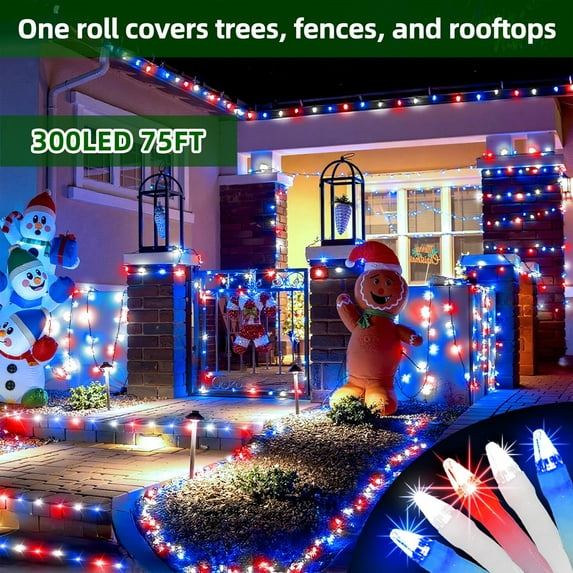 SHIQI-300LED Chrstmas Lights, 75ft Indoor Outdoor Christmas String ...