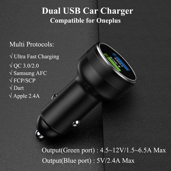 SHIQI-30W 65W Car Charger Compatible for Oneplus 13 12 13R 12R 11 10 9 ...