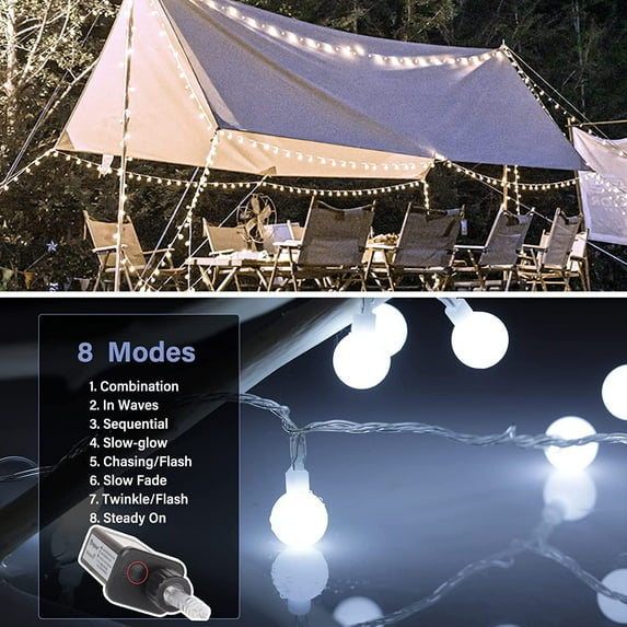 SHIQI-33 Feet 100 Led Globe Ball String Lights, Fairy String Lights ...