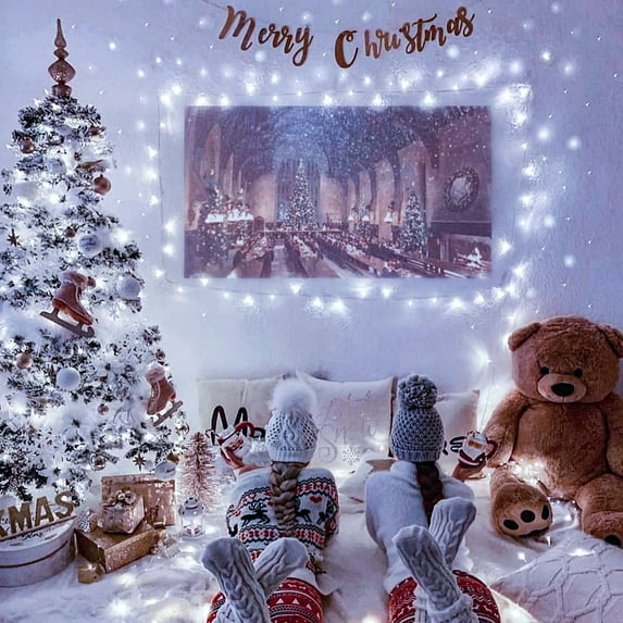 SHIQI-33ft 100 LED White Christmas Lights, 8 Modes Connectable Clear ...