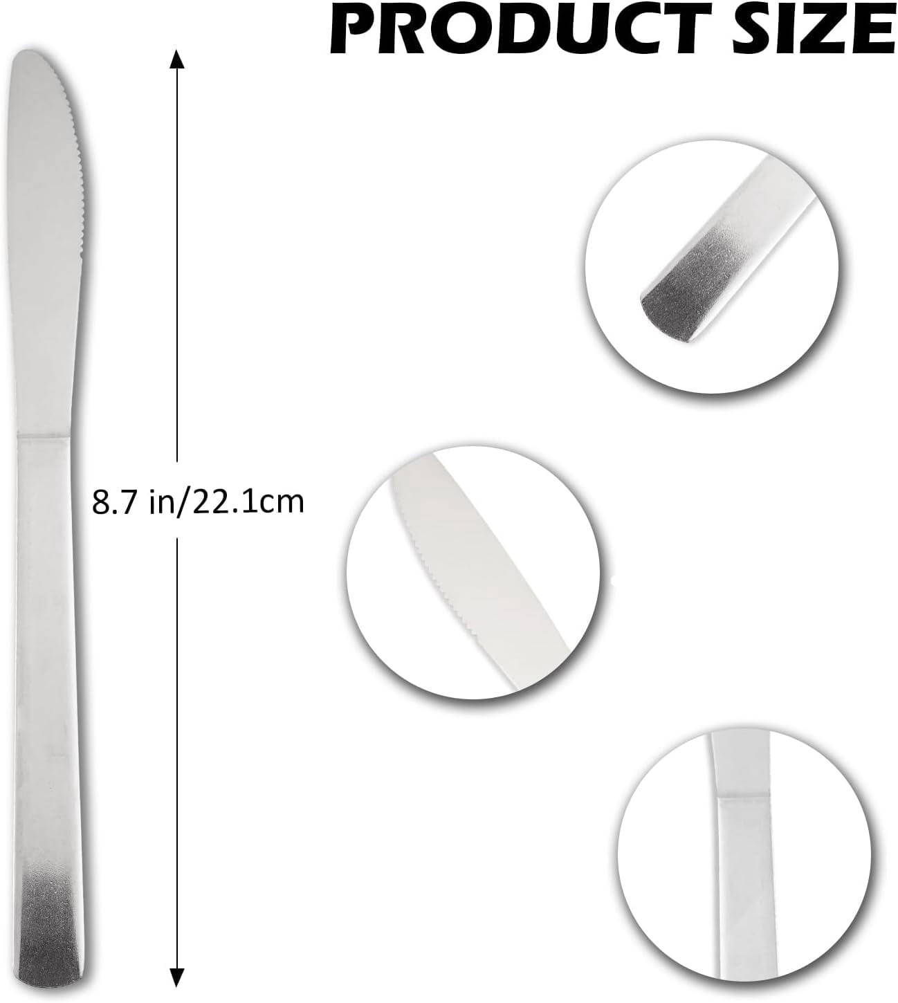 SHIQI-36 PCS Dinner Knifes Set - Windsor Stainless Steel Table Knives 8 ...