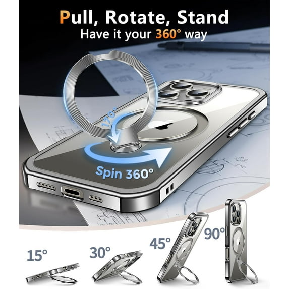 SHIQI-[360° Rotatable CD Stand & Built-in Privacy Screen Magnetic Case ...