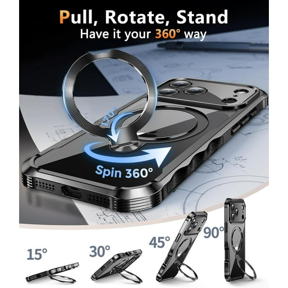 SHIQI-[360° Rotatable CD Stand & Built-in Privacy Screen Magnetic Case ...