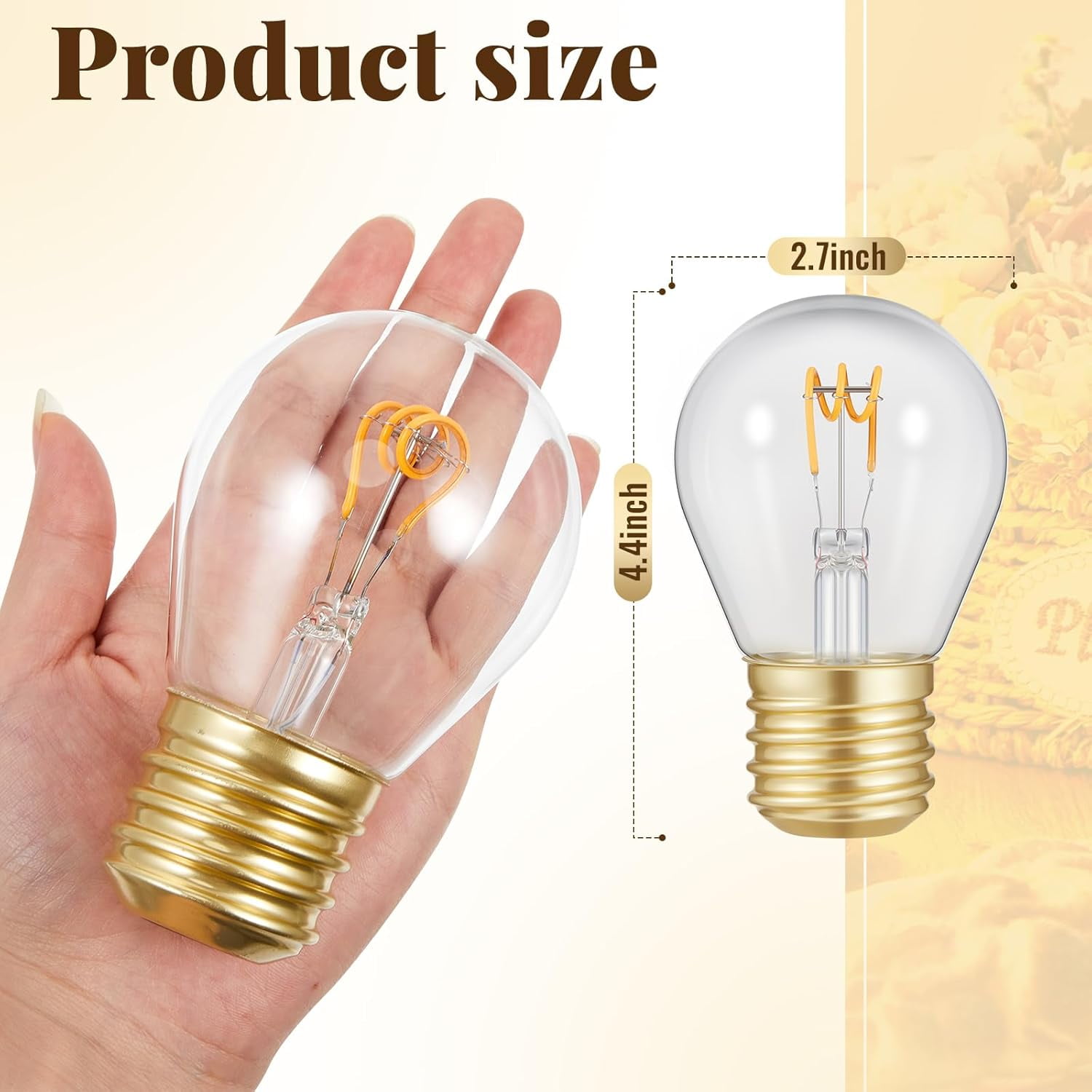 SHIQI-4.4 x 2.7 Inch Large Rechargeable USB Light Bulb Christmas Decor ...