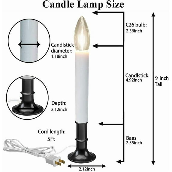 SHIQI-4 Pack Christmas Window Candles with Sensor Dusk to Dawn Electric ...