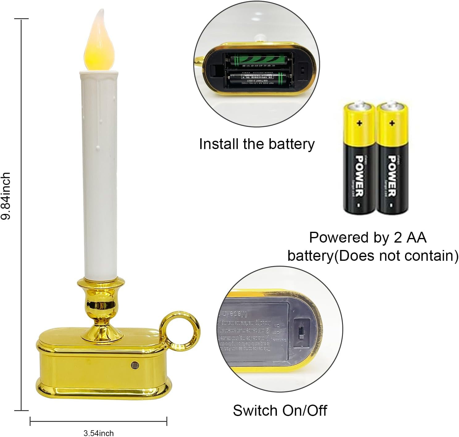 SHIQI-4 Pack Window Candles with Sensor Dusk to Dawn, Christmas Window ...