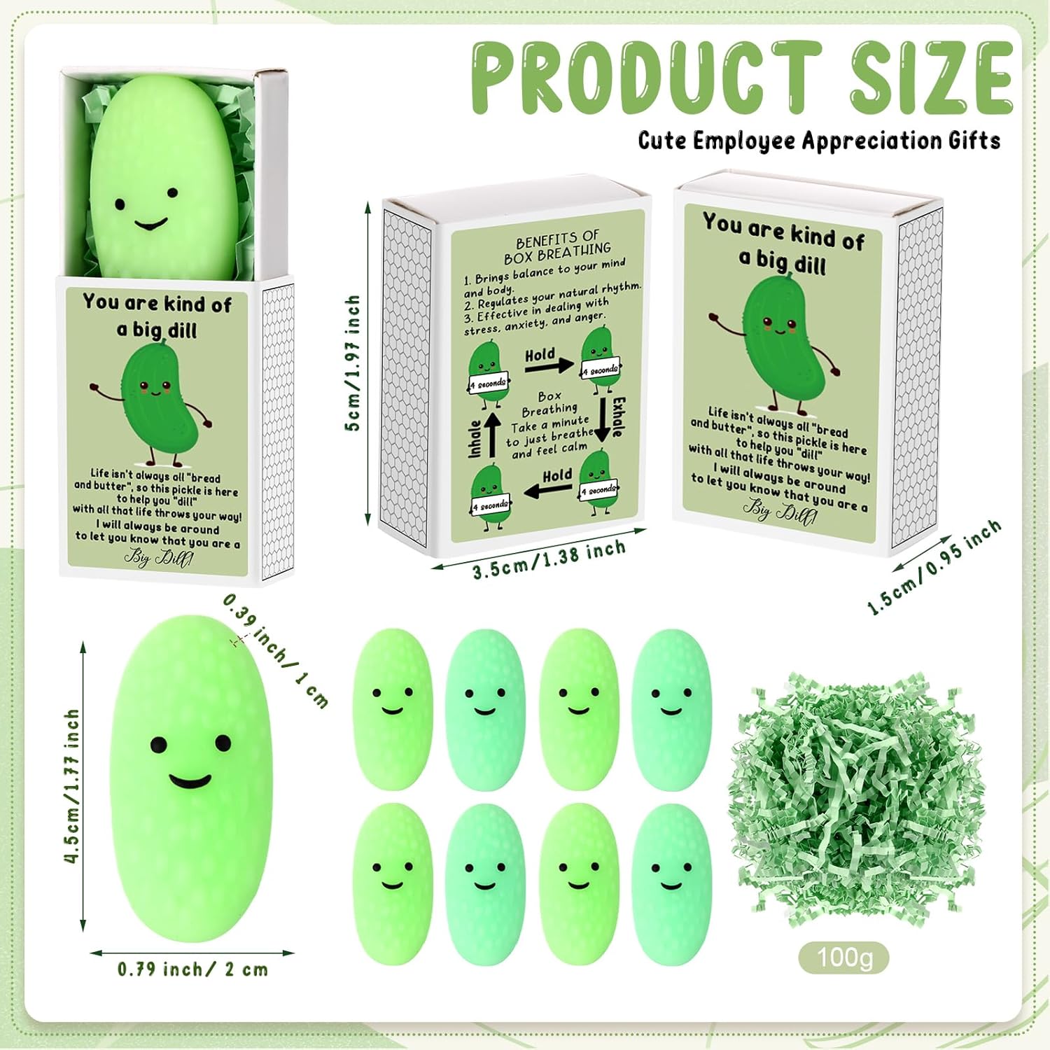 SHIQI-40 Sets Appreciation Pickle Gifts Cute Stress Balls with Support ...