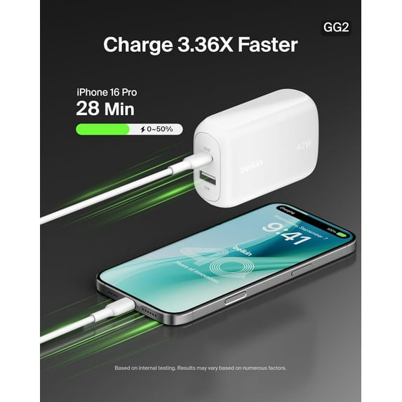SHIQI-42W Dual Port Charger Block, USB-C + USB-A Charger Super Fast ...