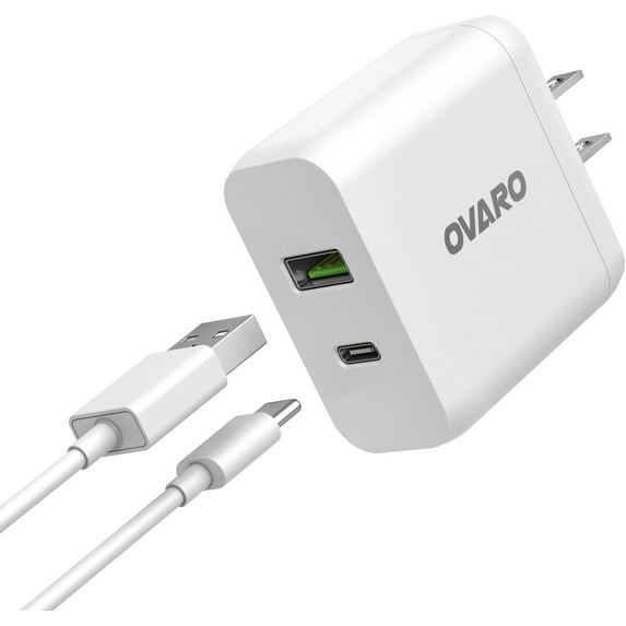 SHIQI-45W Type-C Fast Charger + 3m USB-C Cable, Dual USB-C/USB-A PD ...