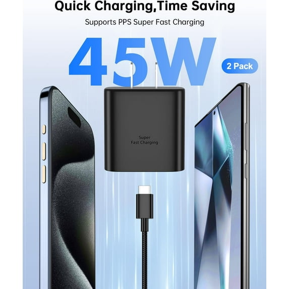 SHIQI-45W USB-C Charger, 2-Pack Super Fast Charger Compatible with ...