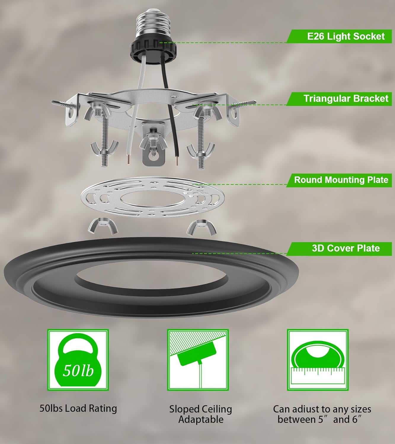 SHIQI-5" and 6" Recessed Can Light Conversion Kit, Light Fixture ...