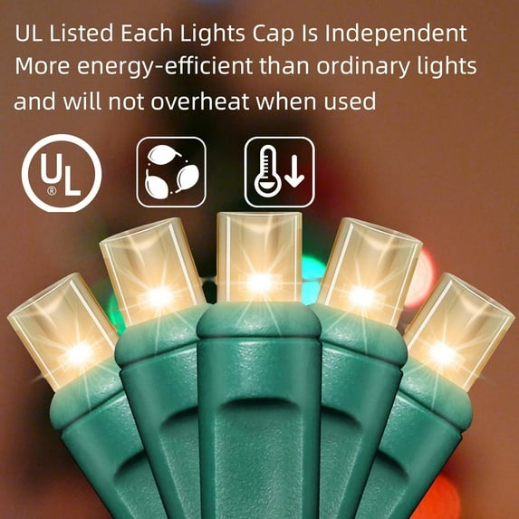 SHIQI-50 Count Warm White -30% Twinkle Bulbs and 70% Steady Burn Bulbs ...