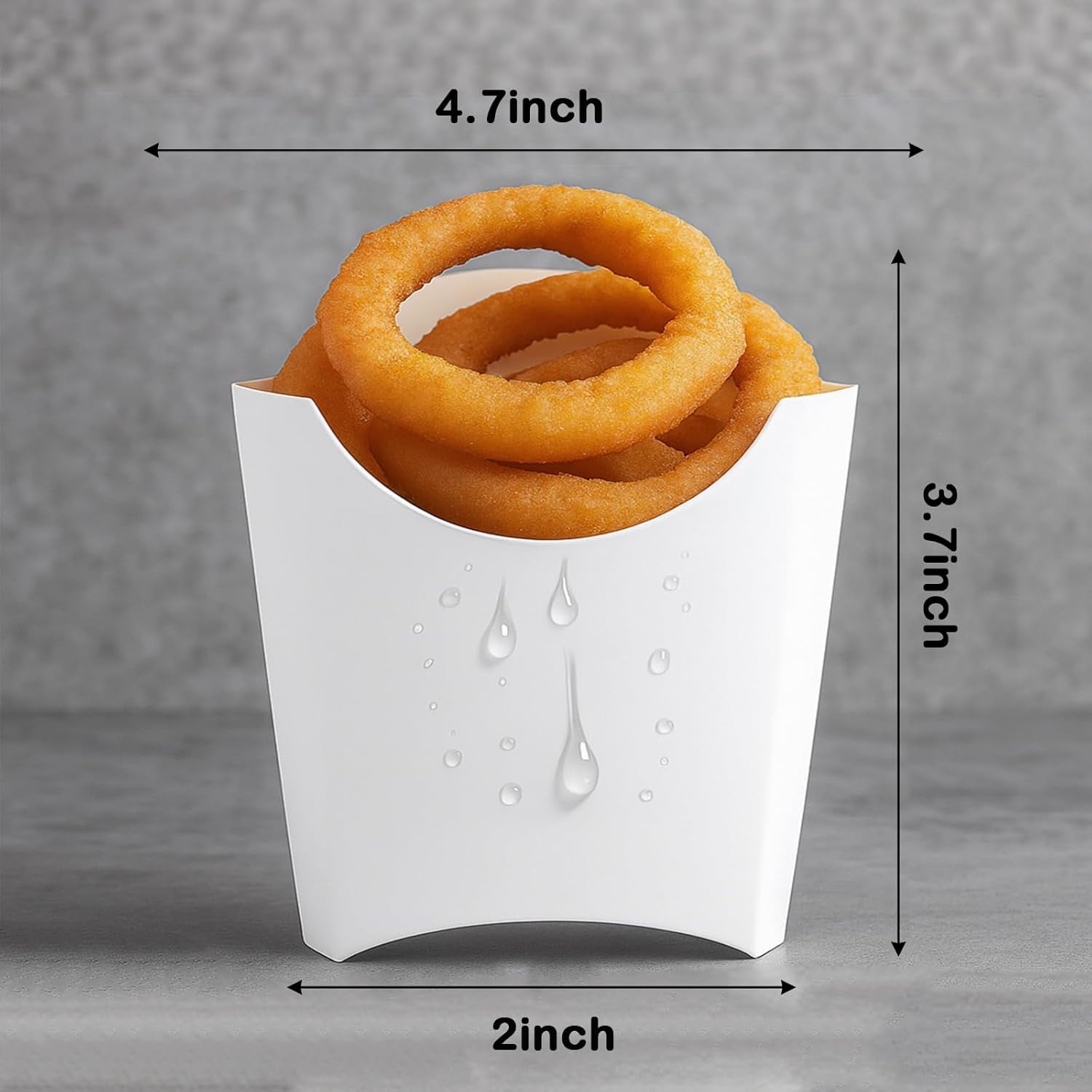 SHIQI-50 Pack 4oz French Fry Containers, White Disposable Paperboard ...