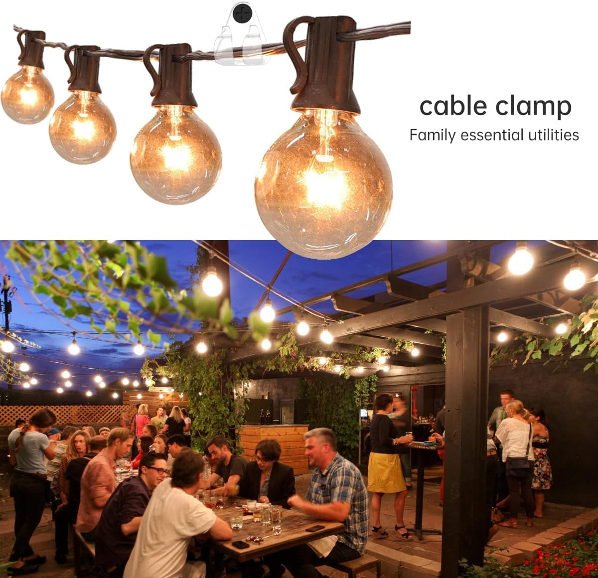 SHIQI-50 Pack,Outdoor lighting Clips,String Light Hanging Clips for ...