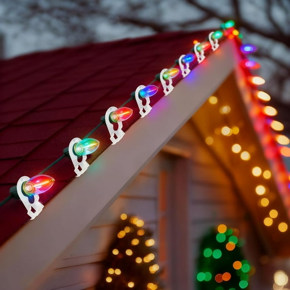 SHIQI-50 Pcs Christmas Light Clips for Outside, Roof Gutter Clips for ...