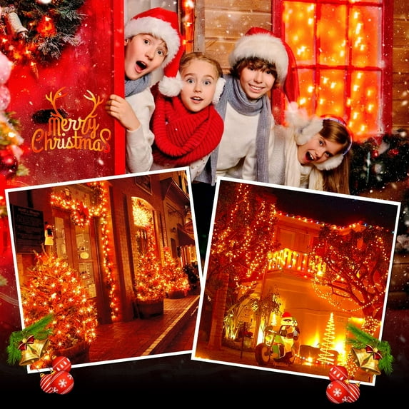 SHIQI-500 LED Orange Christmas Lights Outdoor, 173ft Christmas String ...