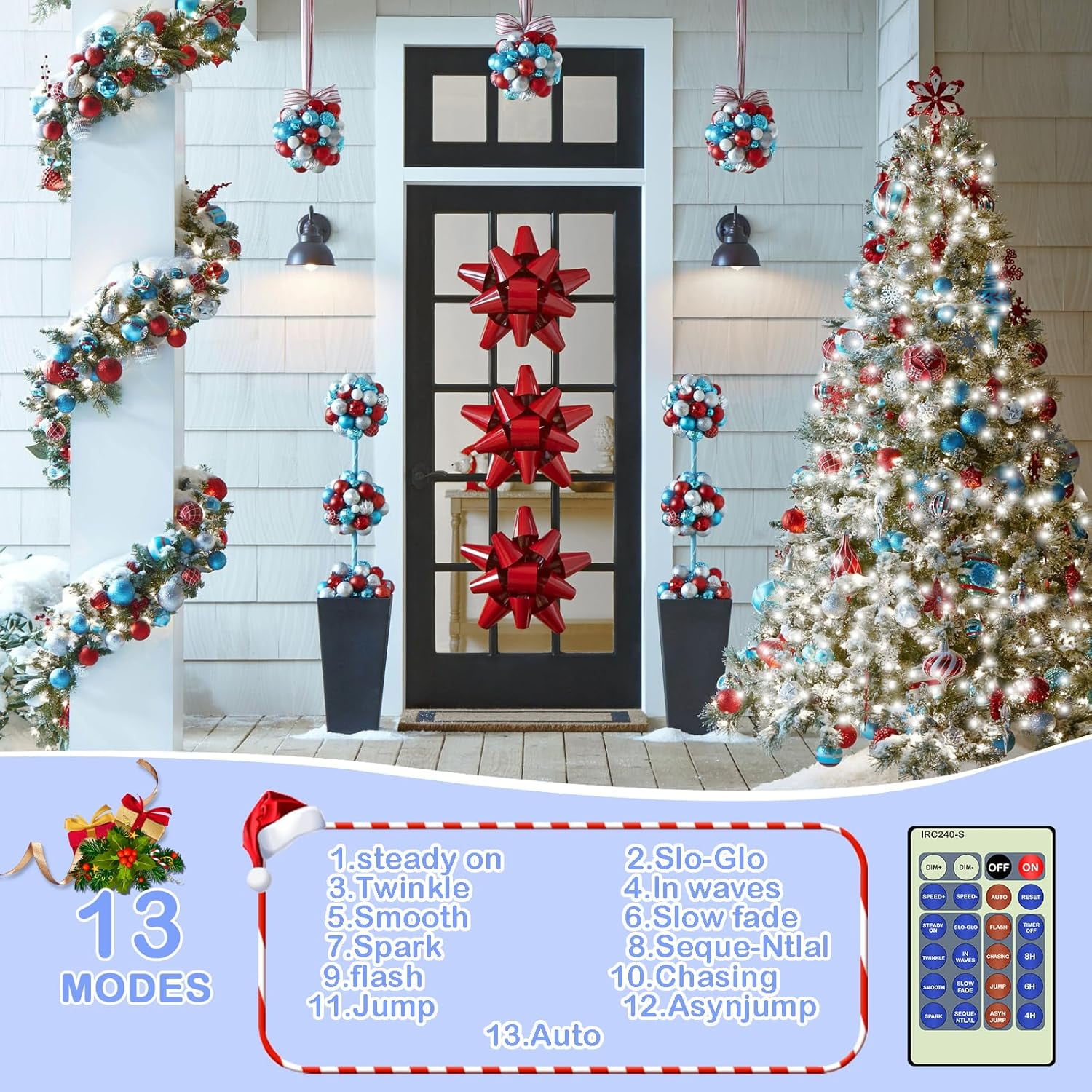 SHIQI-500LED 164ft Fairy String Lights Cool White Christmas Light ...