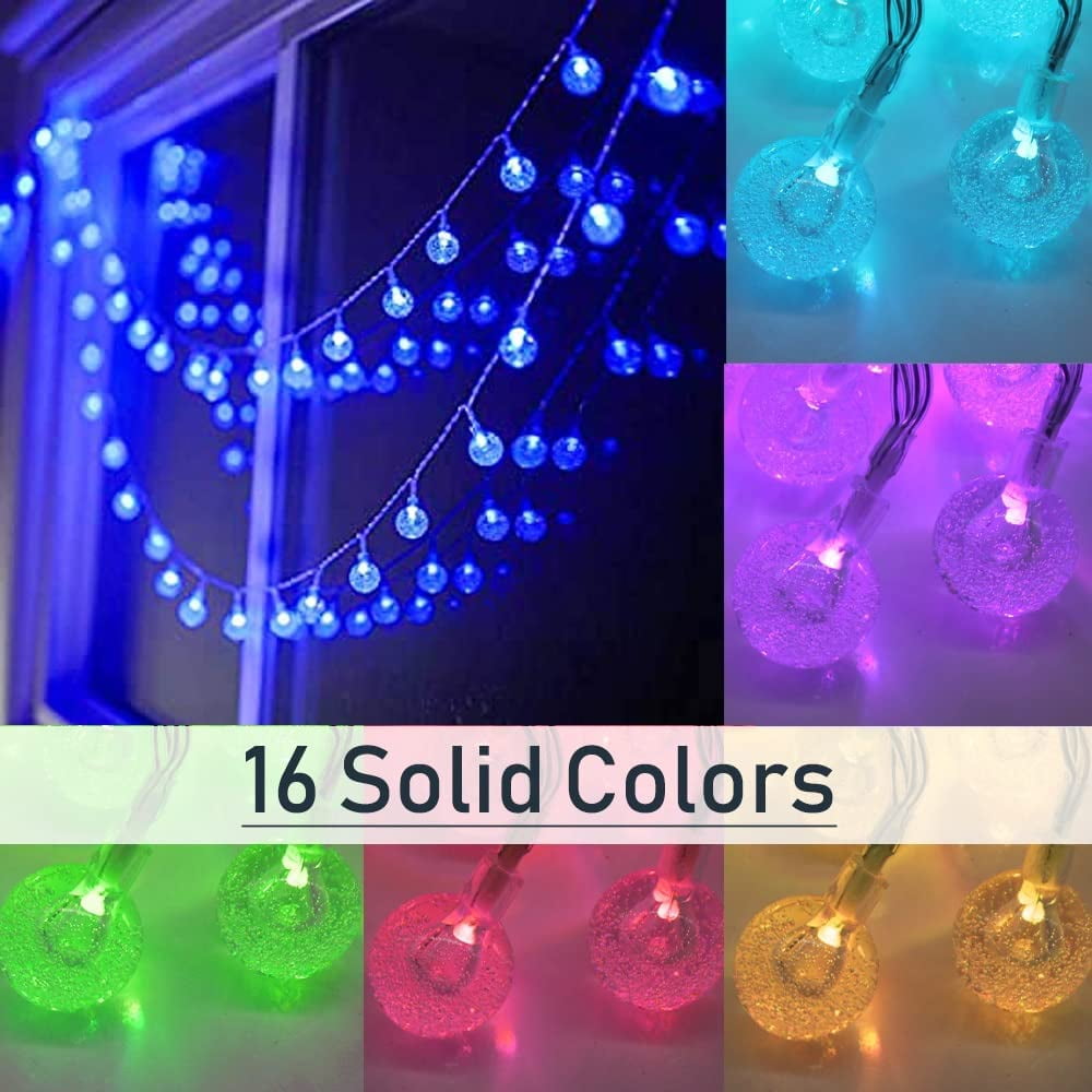 SHIQI-50ft Color Changing Globe String Lights Indoor, Hanging Colored ...