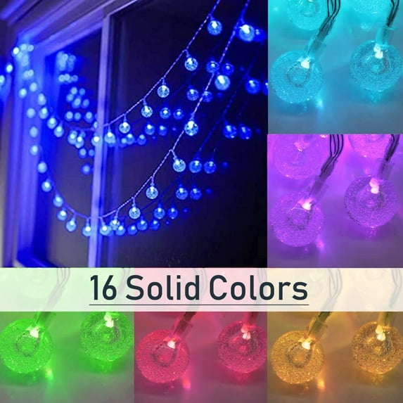 SHIQI-50ft Color Changing Globe String Lights Indoor, Hanging Colored ...