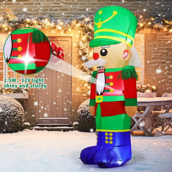 SHIQI-6.5FT Christmas Inflatable Nutcracker Soldier Blow-Up Yard ...