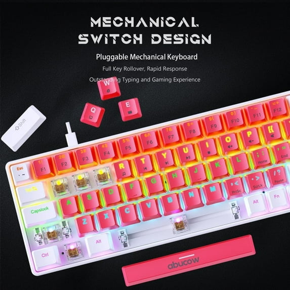 SHIQI-65% Wired Mechanical Keyboard \u2013 68-Key Compact Layout, Full ...