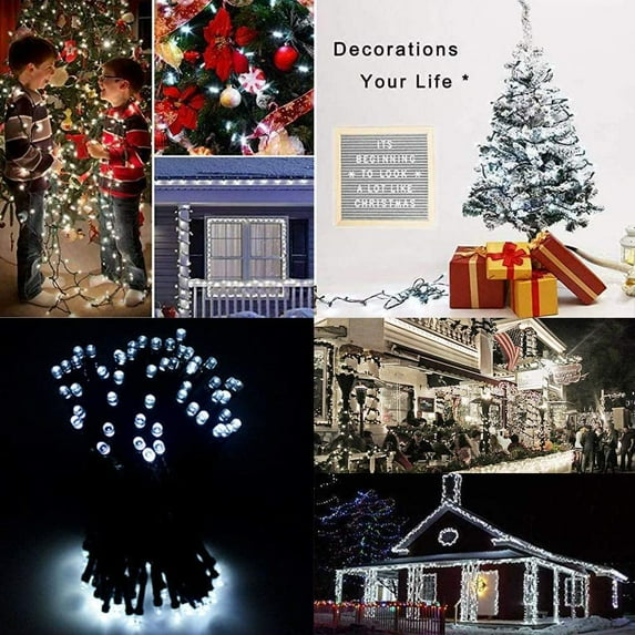 SHIQI-66ft Christmas Decorative Mini Lights, 200 LED Green Wire Fairy ...