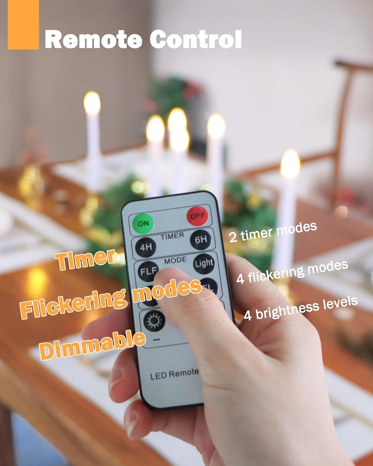 SHIQI-6PCS Christmas Window Candles with Timer, Led Flickering ...