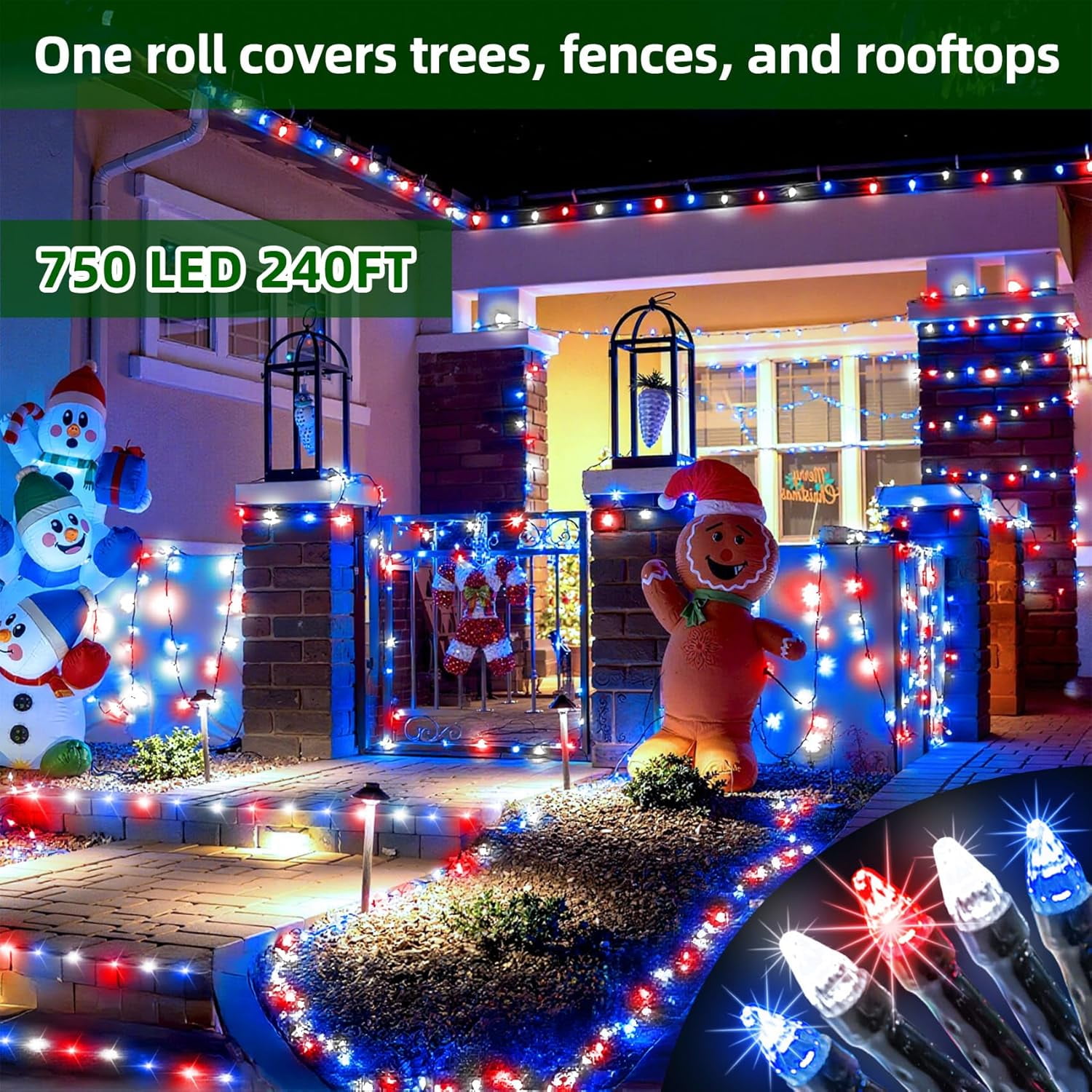 SHIQI-750 LED 240FT Christmas Lights Outdoor,12 Lighting Modes ...