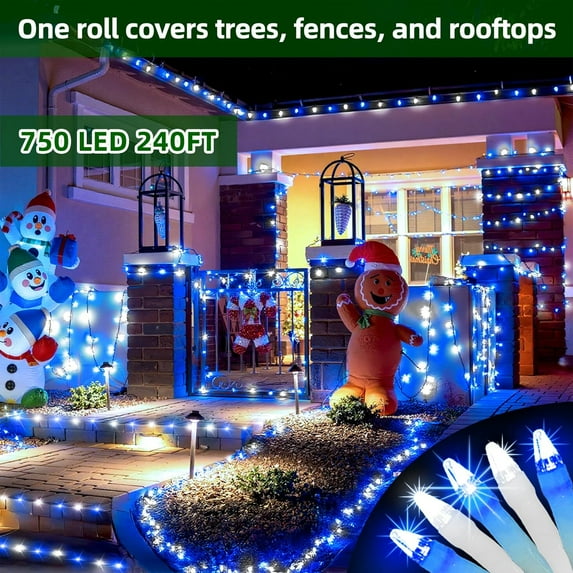 SHIQI-750 LED Chrstmas Lights, 240ft Outdoor Christmas String Lights ...