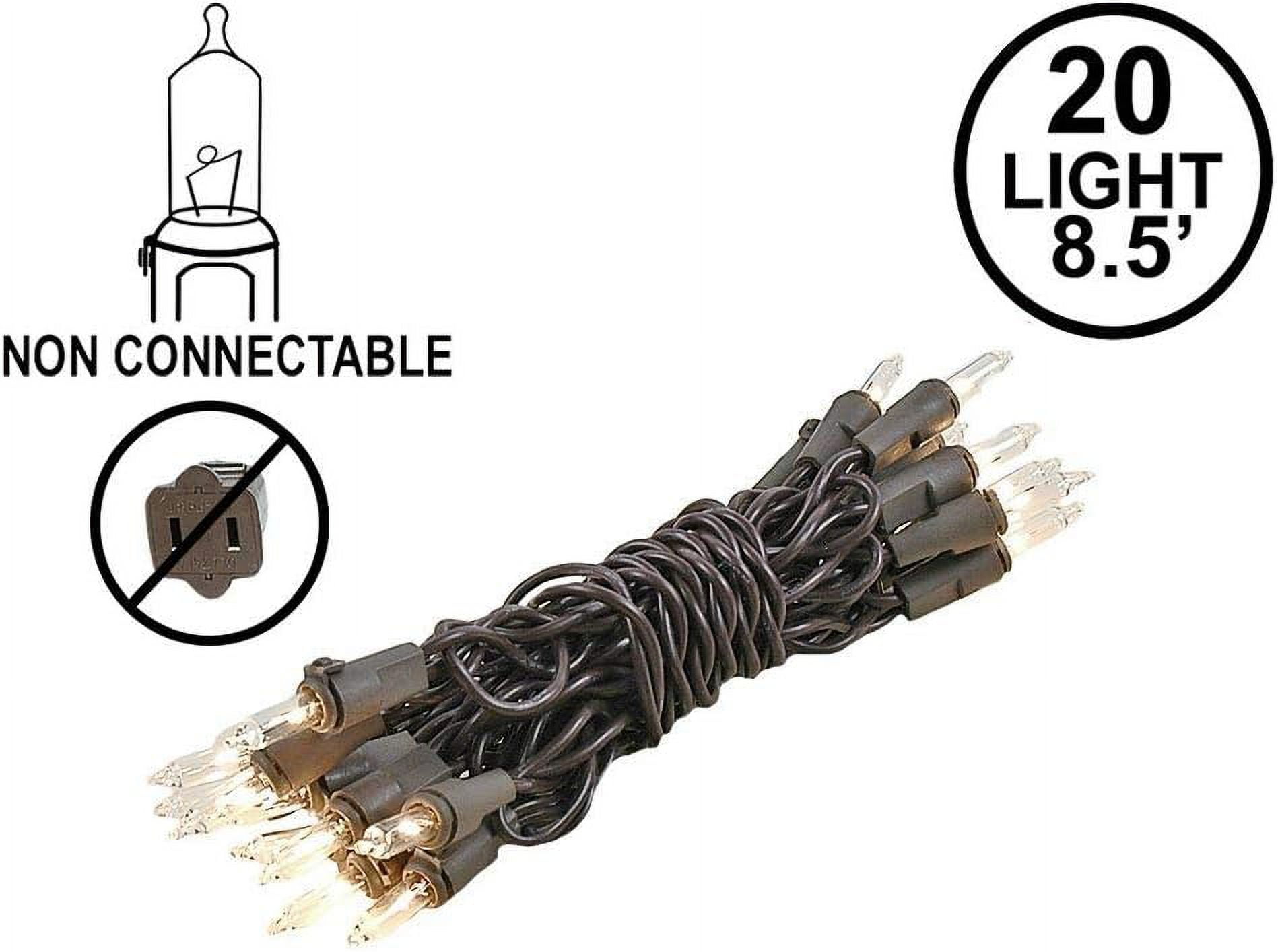 SHIQI-8.5 Feet 20 Bulb Clear Mini Light String on Brown Wire, Non ...