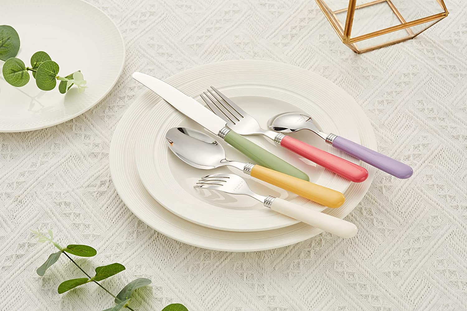 SHIQI-ANNOVA Silverware Set 20 Pieces Stainless Steel Cutlery Color ...