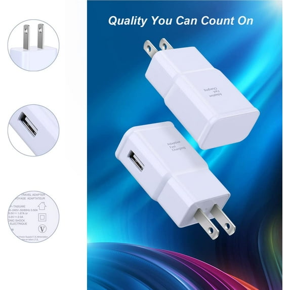 SHIQI-Adaptive Fast Charging Wall Charger, 4-Pack USB Wall Adapter Fast ...