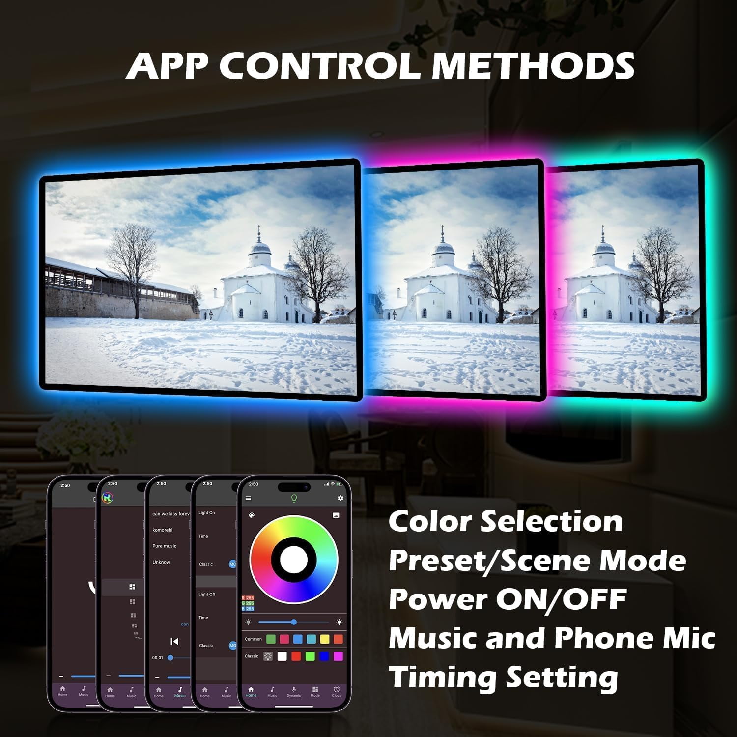 SHIQI-Battery Powered Led Strip Lights, 2x13Ft (26Ft),Two Sets of Strip ...