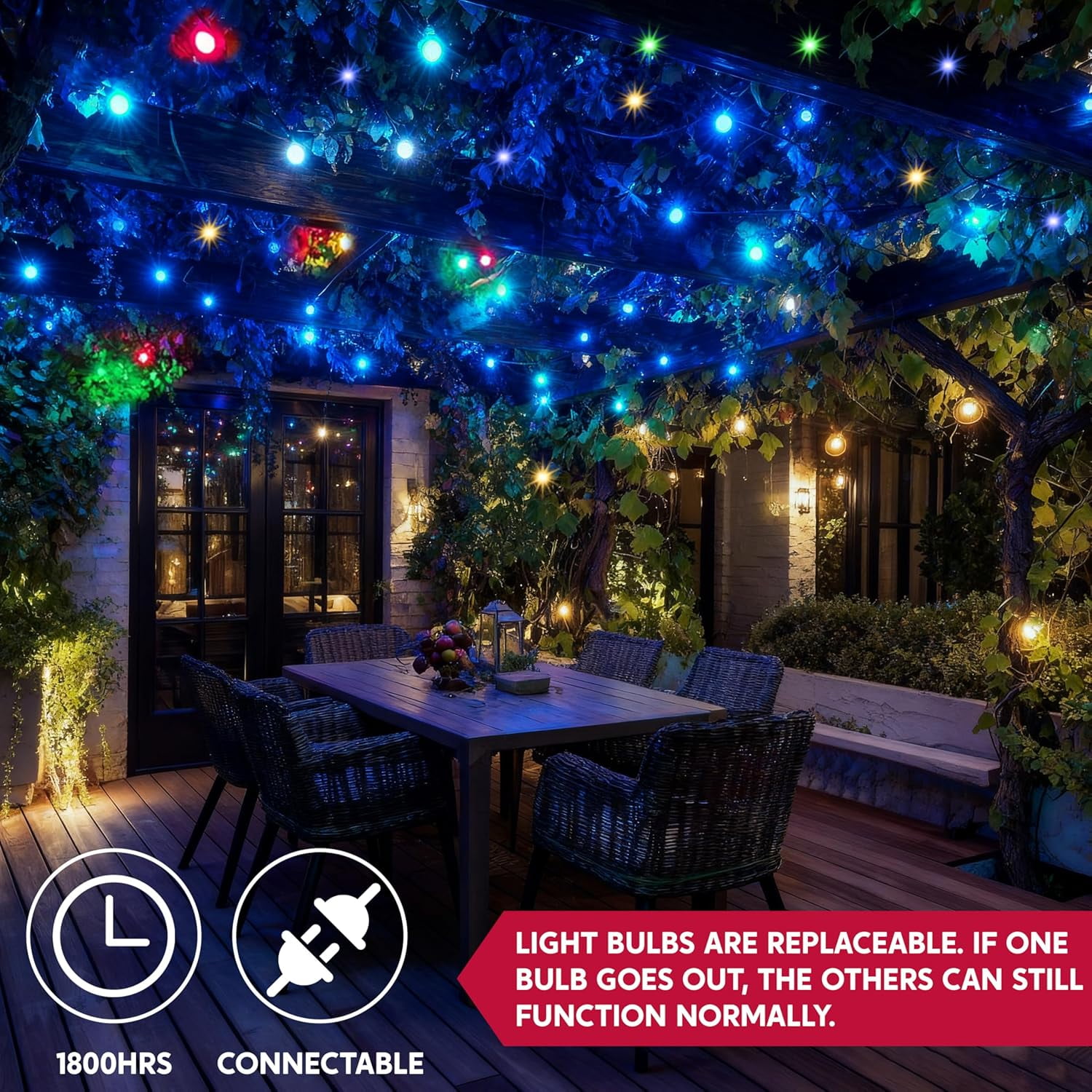 SHIQI-Blue Christmas String Lights,100 Count 22.3FT Christmas Fairy ...