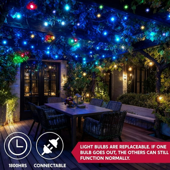 SHIQI-Blue Christmas String Lights,100 Count 22.3FT Christmas Fairy ...
