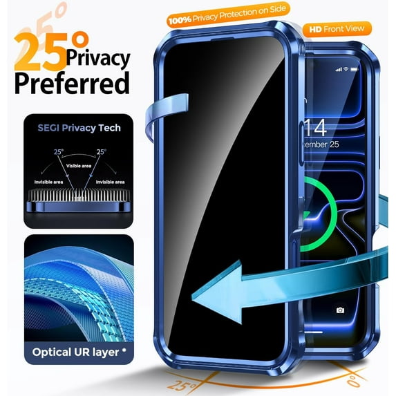 SHIQI-[Built-in Privacy Screen Protector & Invisible Ring Stand ...