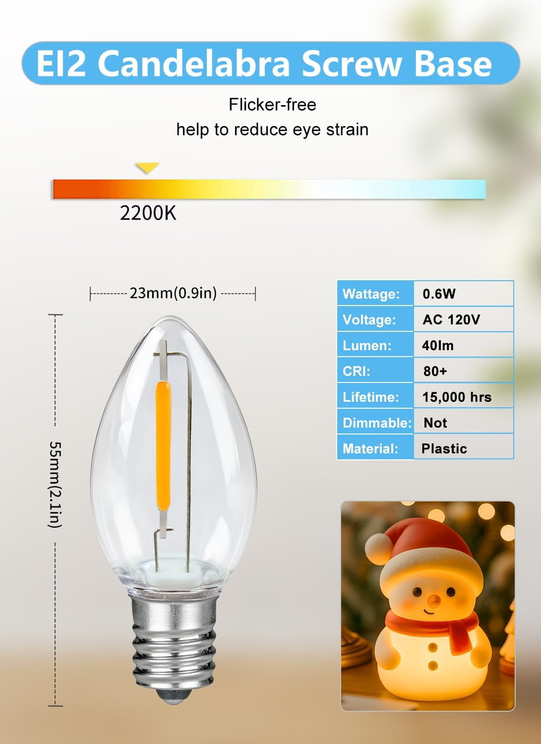 SHIQI-C7 Christmas Village Light Accessory Cord with 5 LEDLight Bulbs ...