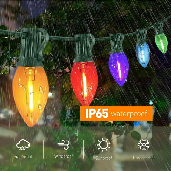 SHIQI-C7 Multicolor Christmas Lights Outdoor Indoor, 10FT LED String ...