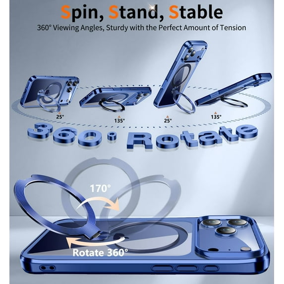 SHIQI-[CD Metal Ring & Invisible 360° Spin Stand] Magnetic Case for ...