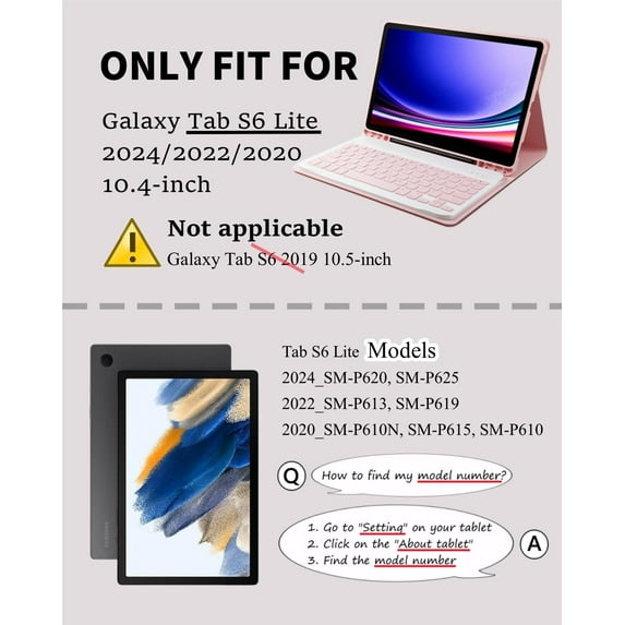 SHIQI-Case Keyboard for Samsung Galaxy Tab S6 Lite 10.4 inch 2024 2022 ...
