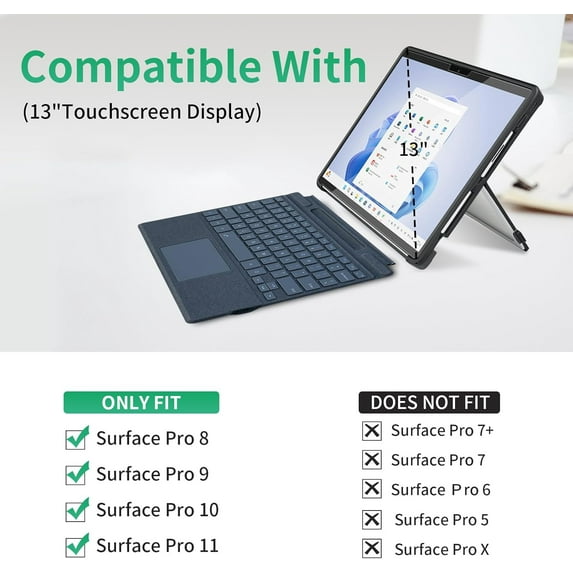 SHIQI-Case Updated Version fit Microsoft Surface Pro 11/10/9/8 13-Inch ...