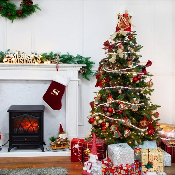 SHIQI-Christmas Candy Rope Lights 18FT Xmas Tree Lights IP65 Waterproof ...