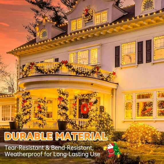 SHIQI-Christmas Cluster Lights, 300LED 9.8FT Chasing Christmas ...