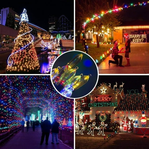 SHIQI-Christmas Light, 33ft 100 LED Battery Operated String Lights with ...