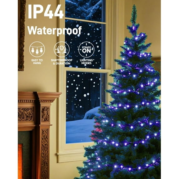 SHIQI-Christmas Lights 100 Count Incandescent UL Certified Connectable ...