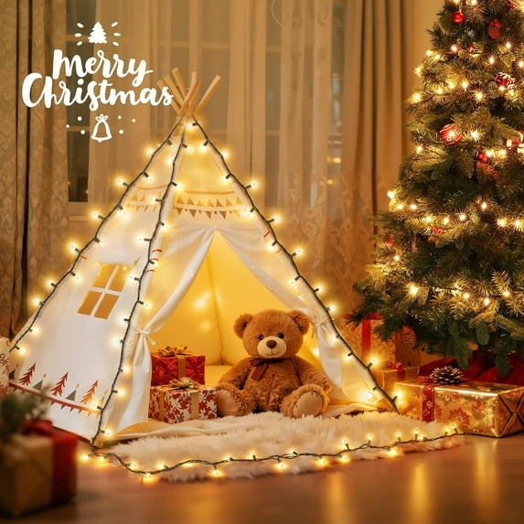 SHIQI-Christmas Lights 2 Pack 50 Count Clear Mini Lights Green Wire UL ...